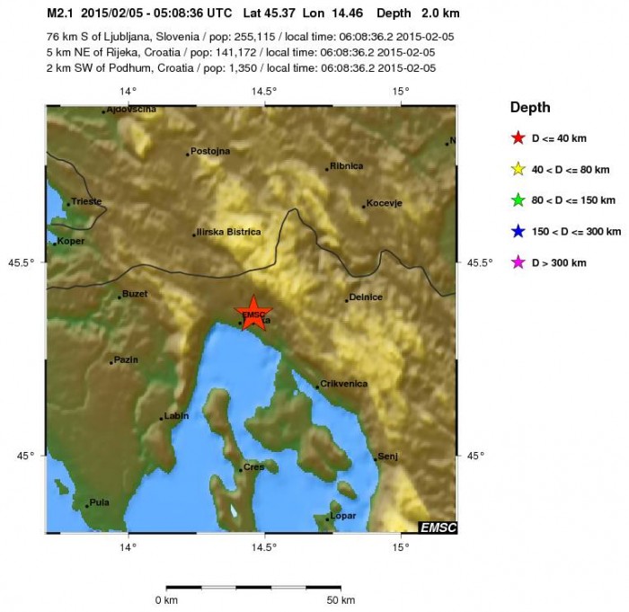 Epicentar kod mjesta Kosi: Riječko područje zatresao manji potres – RiMeteo